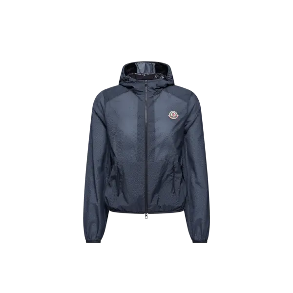 Moncler Edasic Seersucker Hooded Jacket - Blue
