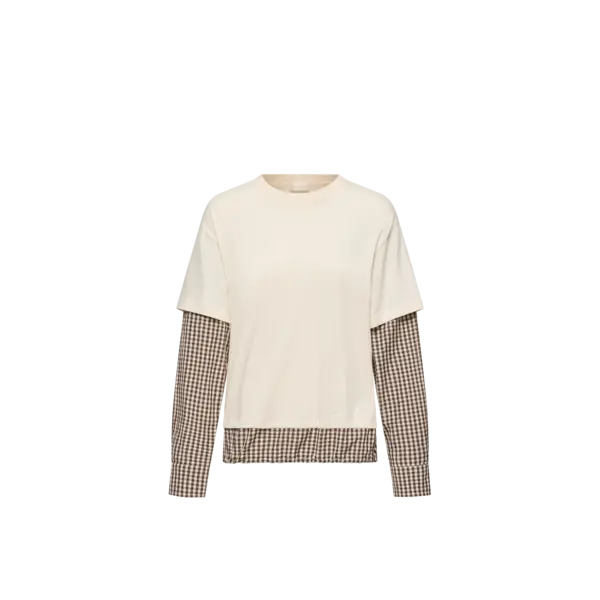 Moncler Layered-effect Vichy T-shirt - Beige