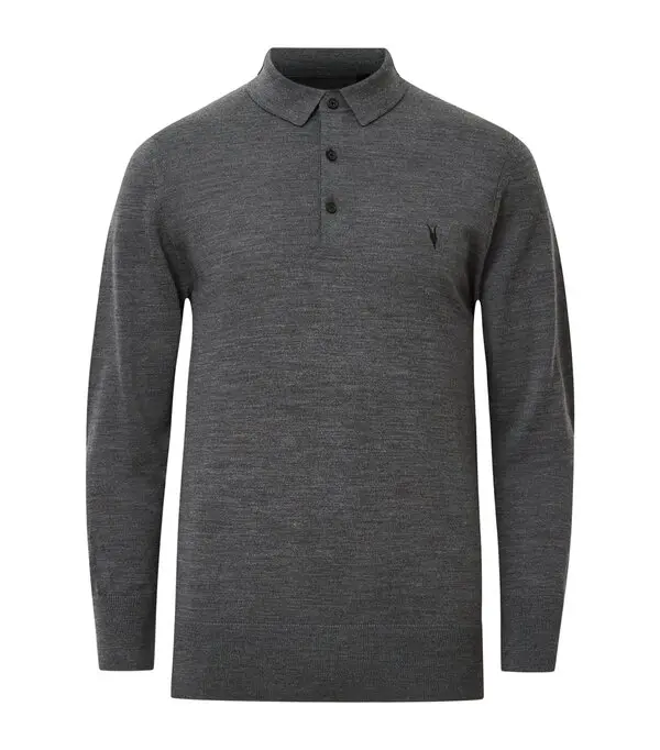 ALLSAINTS Merino Wool Mode Polo Shirt