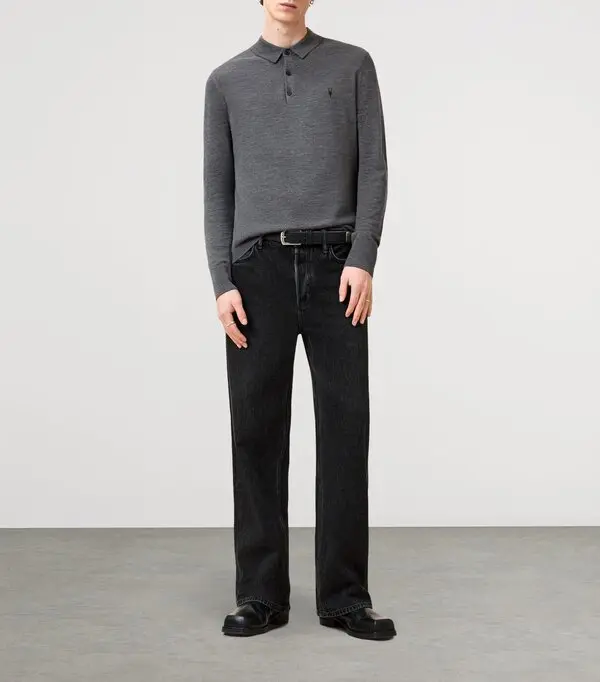 ALLSAINTS Merino Wool Mode Polo Shirt