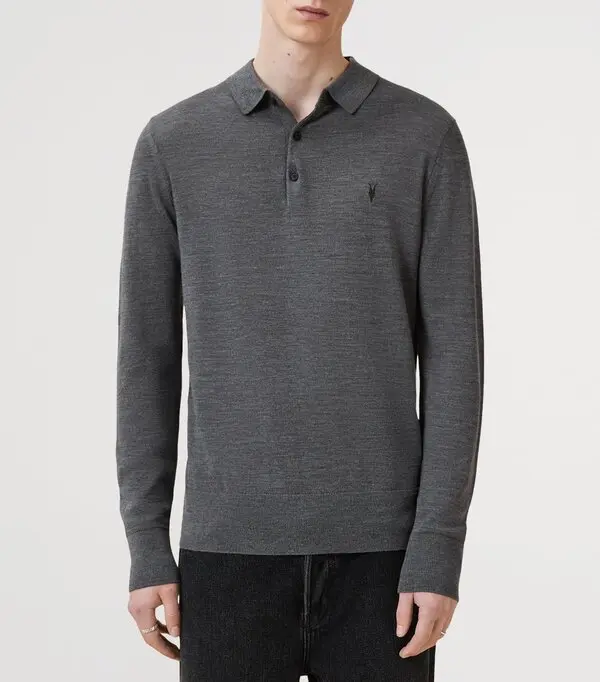 ALLSAINTS Merino Wool Mode Polo Shirt