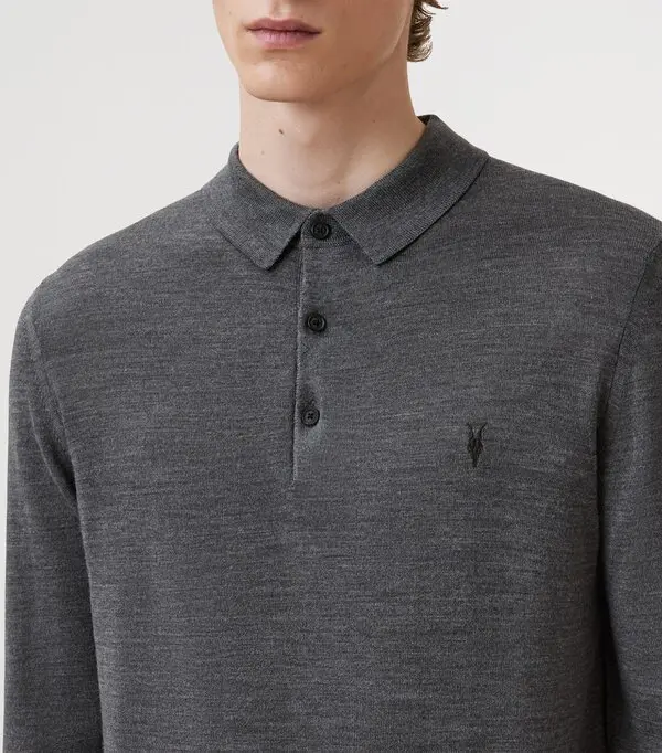 ALLSAINTS Merino Wool Mode Polo Shirt