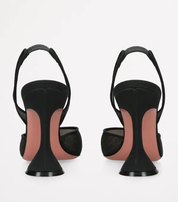 Amina Muaddi Holli 95 Mesh Slingback Pumps