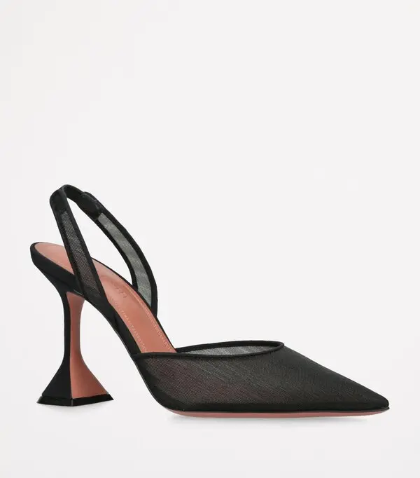 Amina Muaddi Holli 95 Mesh Slingback Pumps