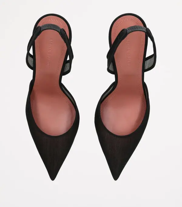 Amina Muaddi Holli 95 Mesh Slingback Pumps