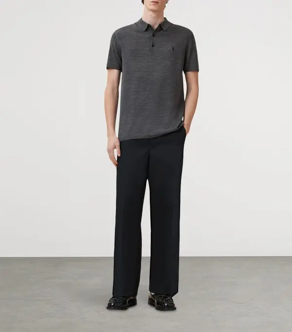 ALLSAINTS Merino Wool Mode Polo Shirt