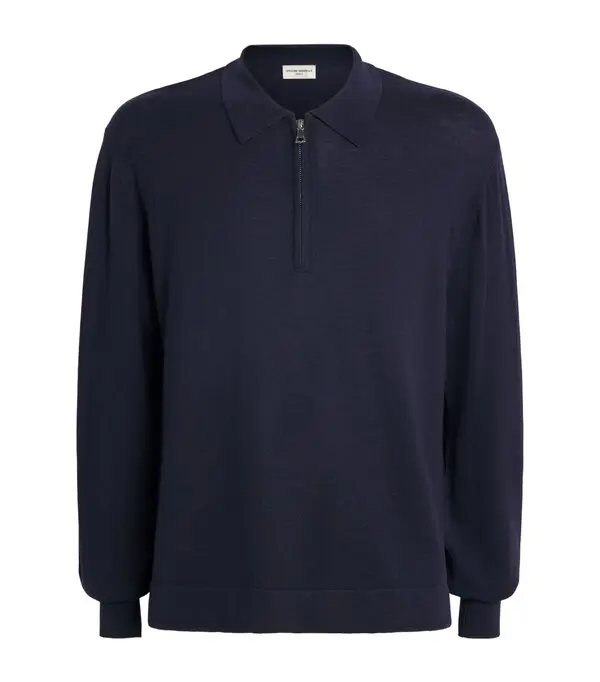Officine Générale Wool Quarter-zip Polo Sweater