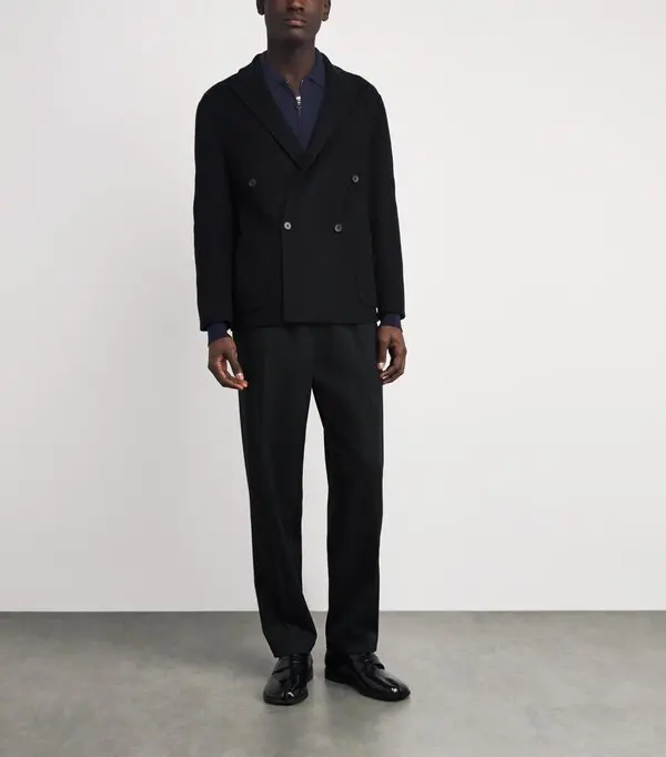 Officine Générale Wool Quarter-zip Polo Sweater