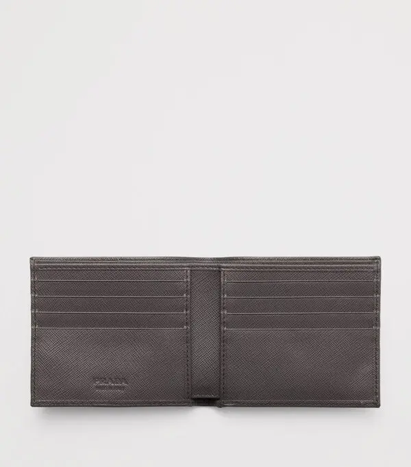 Prada Saffiano Leather Bifold Wallet - Grey