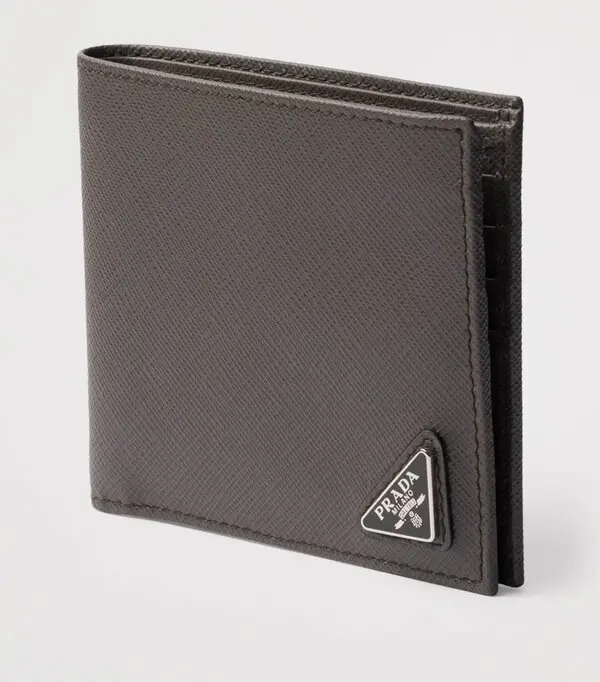 Prada Saffiano Leather Bifold Wallet - Grey
