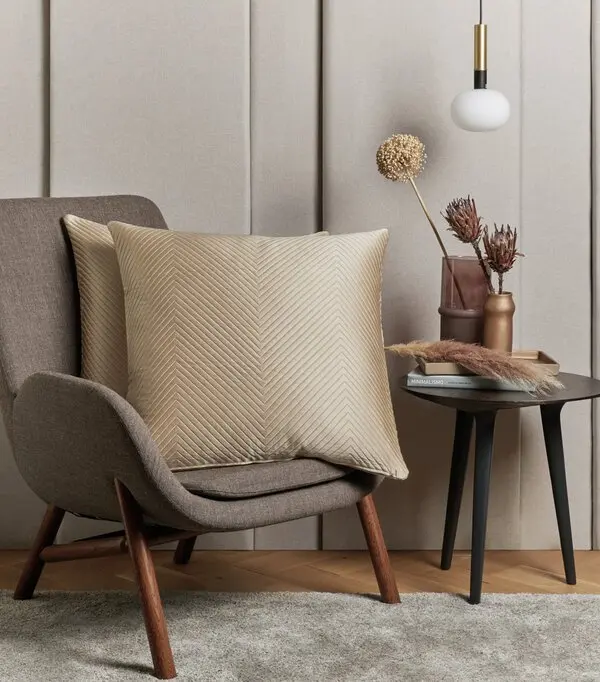 Frette Herringbone Cushion Cover - Beige