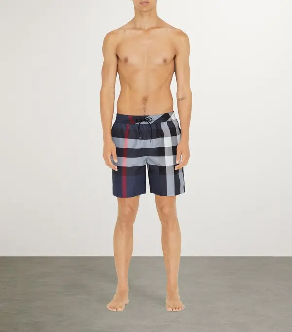 Burberry Check Swim Shorts - Blue