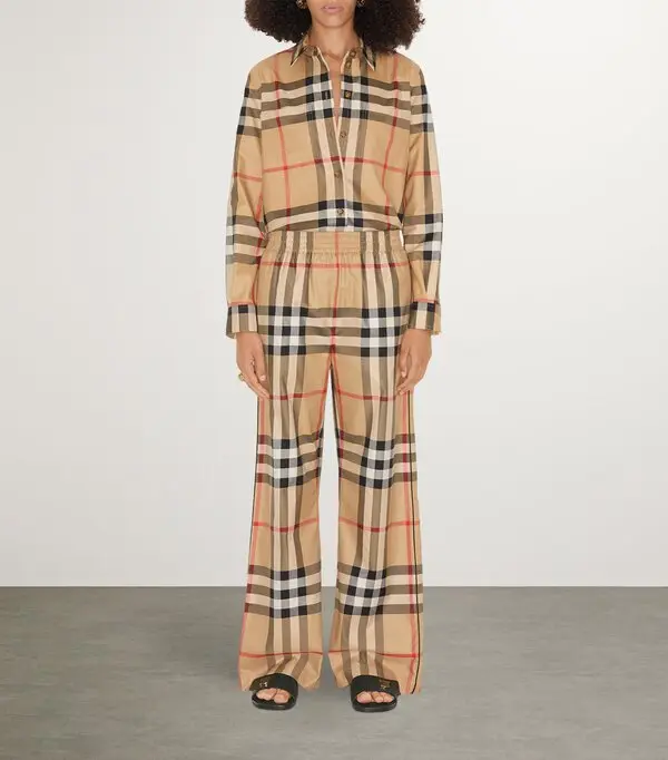 Burberry Cotton Check Trousers