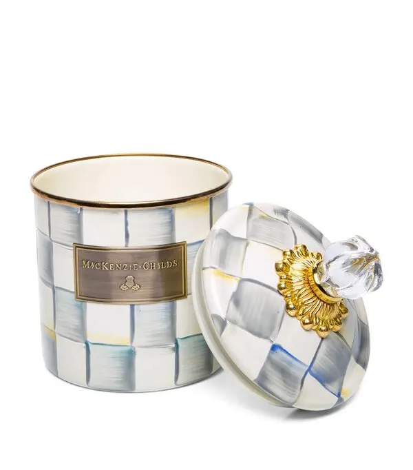 MACKENZIE-CHILDS Small Sterling Check Canister - Silver