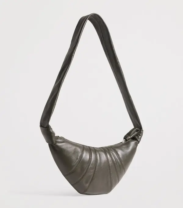 LEMAIRE Small Nappa Leather Croissant Bag - Green