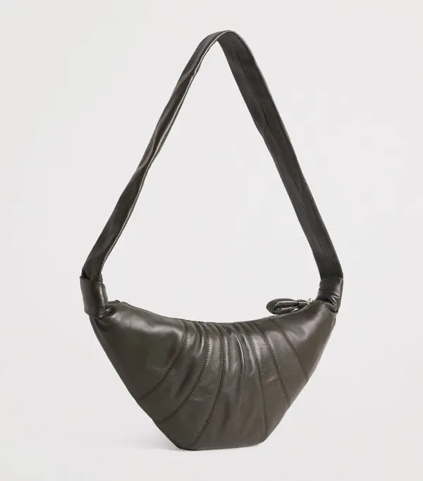 LEMAIRE Medium Nappa Leather Croissant Bag - Green