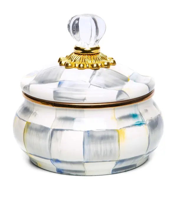 MACKENZIE-CHILDS Sterling Check Squashed Pot - Silver