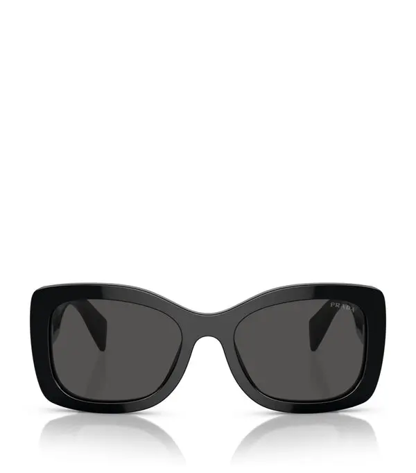 Prada Acetate Geometric Sunglasses - Black