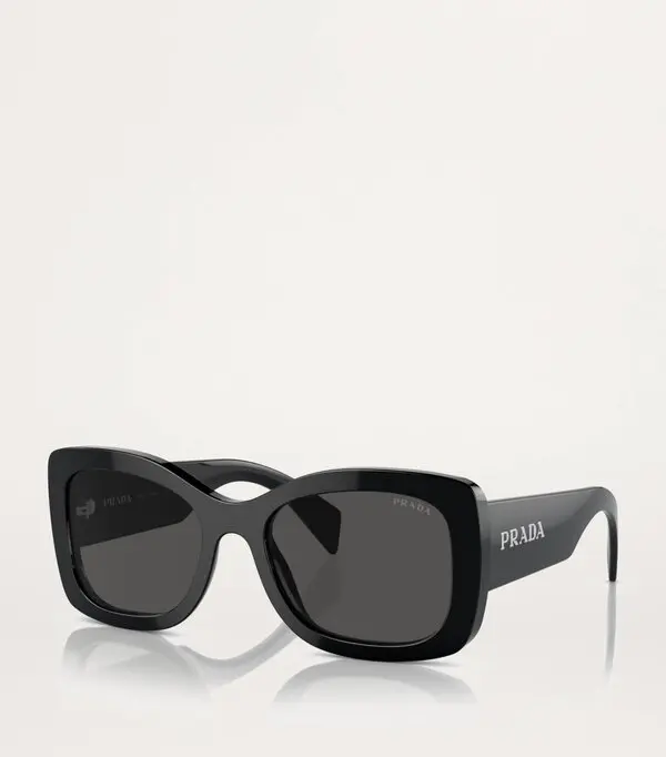 Prada Acetate Geometric Sunglasses - Black