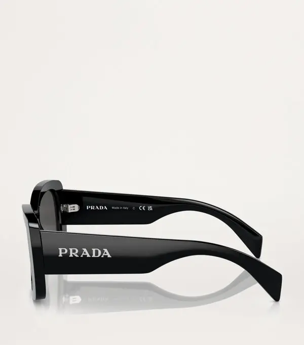 Prada Acetate Geometric Sunglasses - Black