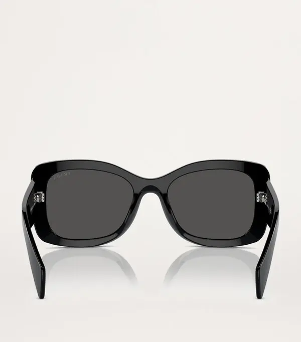Prada Acetate Geometric Sunglasses - Black