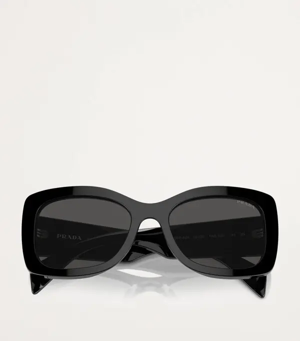 Prada Acetate Geometric Sunglasses - Black