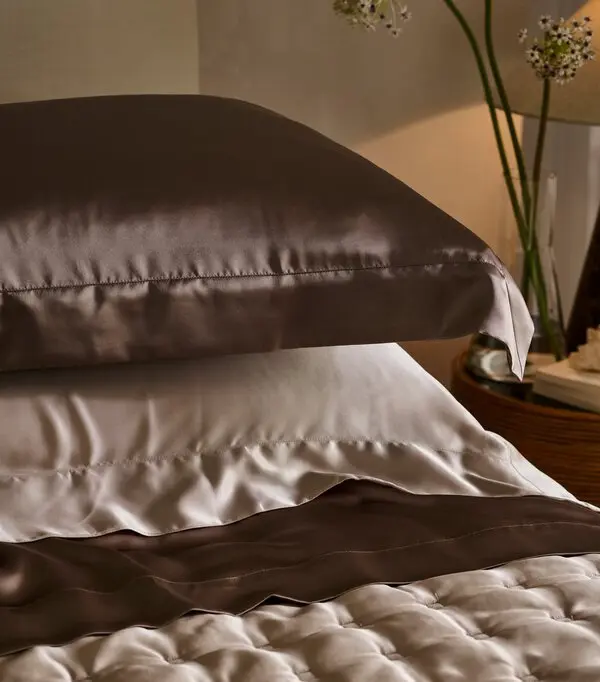 Gingerlily Silk Mocha Square Pillowcase - Brown