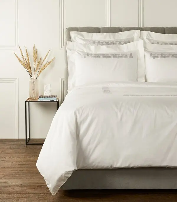Frette Basketweave Super King Flat Sheet Set - Grey