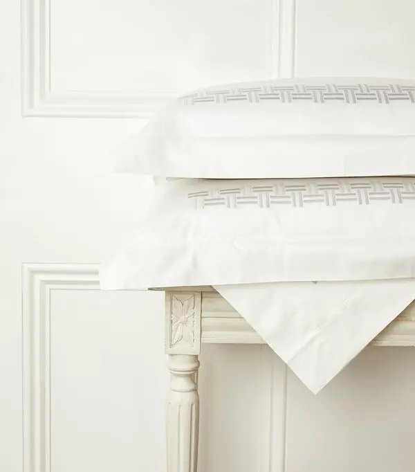 Frette Basketweave Super King Flat Sheet Set - Grey
