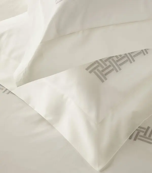 Frette Basketweave Super King Flat Sheet Set - Grey