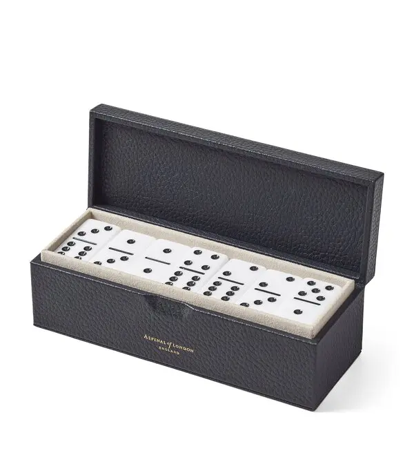 ASPINAL OF LONDON Leather Dominoes Set - Navy