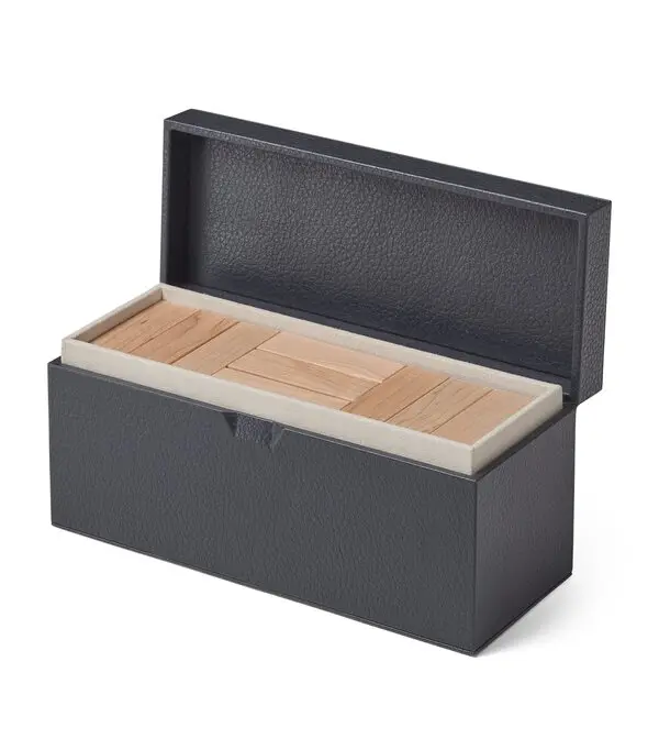 ASPINAL OF LONDON Leather-cased Tumble Tower Set - Navy
