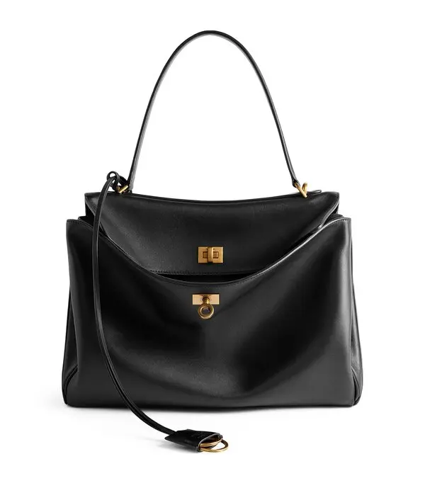 Balenciaga Medium Calfskin Rodeo Shoulder Bag - Black