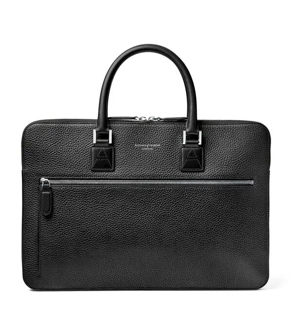 ASPINAL OF LONDON Leather Connaught Briefcase - Black