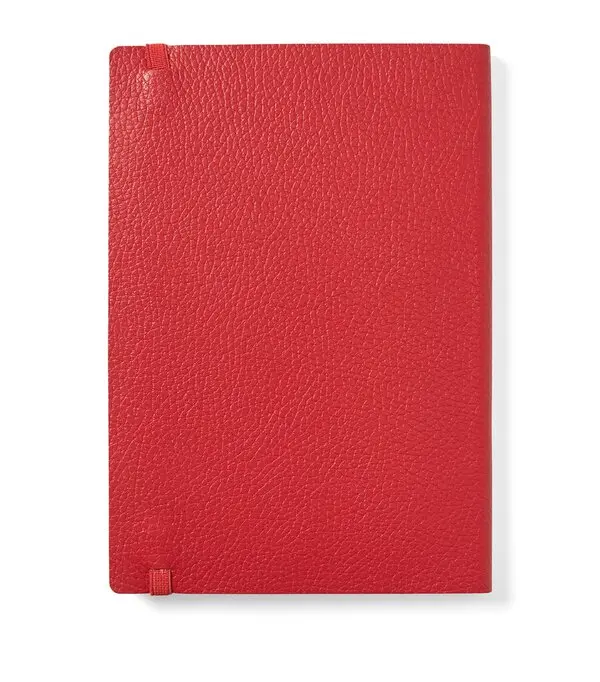ASPINAL OF LONDON Grained Leather Bound A5 Notebook