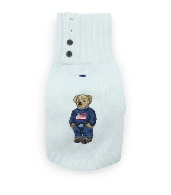 Ralph Lauren Wool-cashmere Polo Bear Dog Sweater - White
