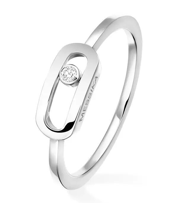 Messika Move Uno White Gold And Diamond Ring - Silver