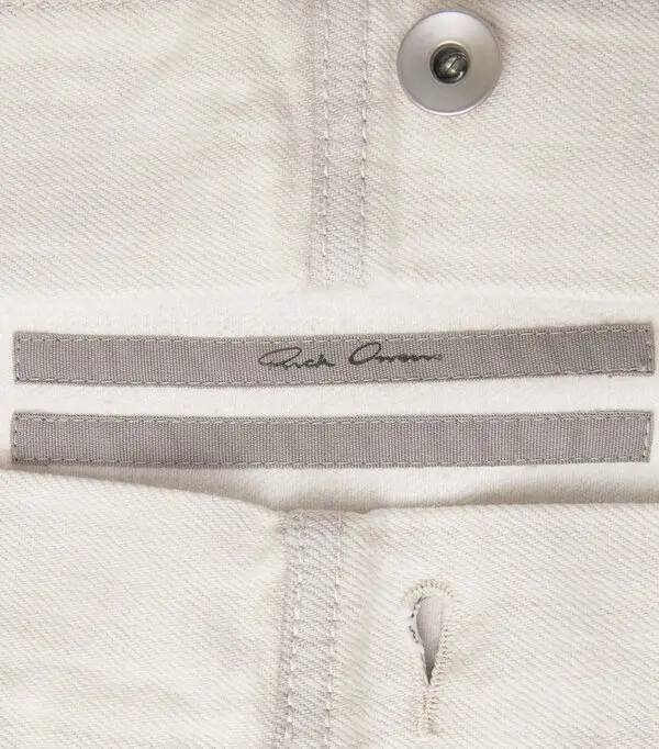 Rick Owens Cropped Distressed Denim Jacket
