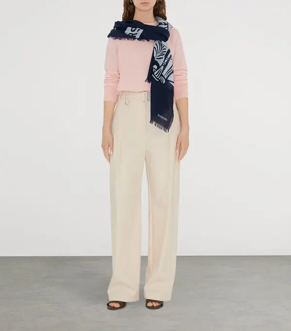 Burberry Wool Wide Ekd Scarf