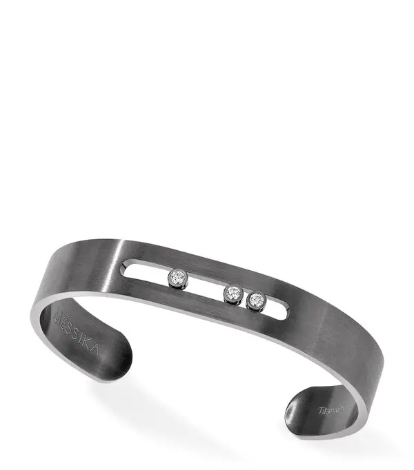 Messika Move Titanium And Diamond Cuff Bracelet - Grey