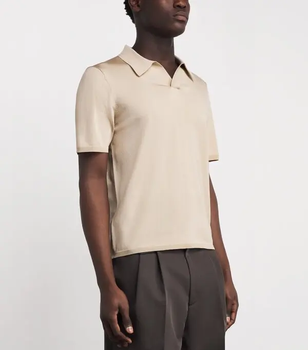 Sandro Knitted Polo Shirt - Beige