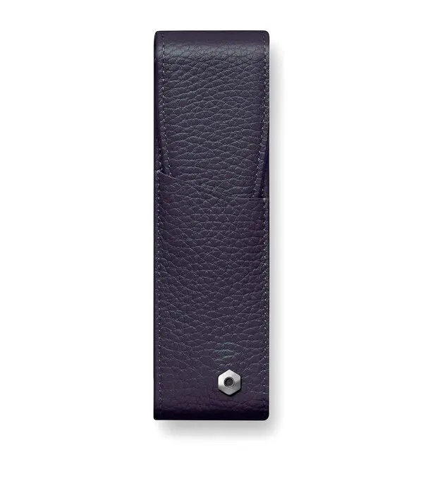 CARAN D'ACHE Leather Léman Pen Holder - Blue