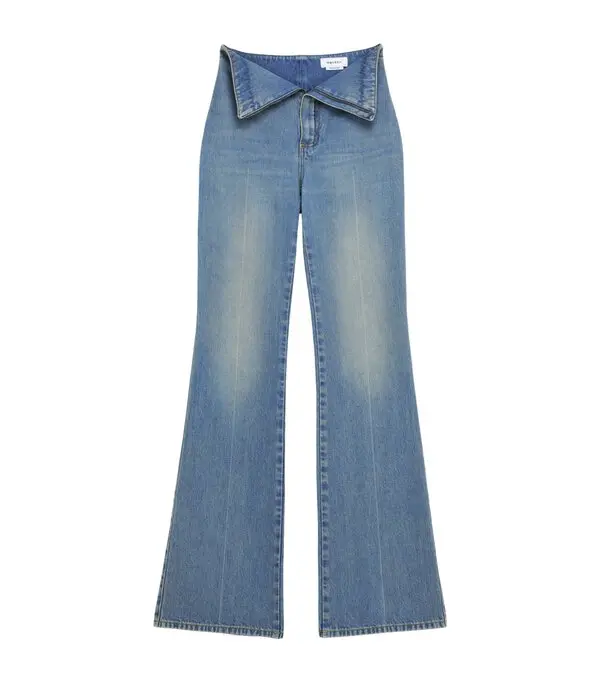 Alexander McQueen Foldover-waist Flared Jeans