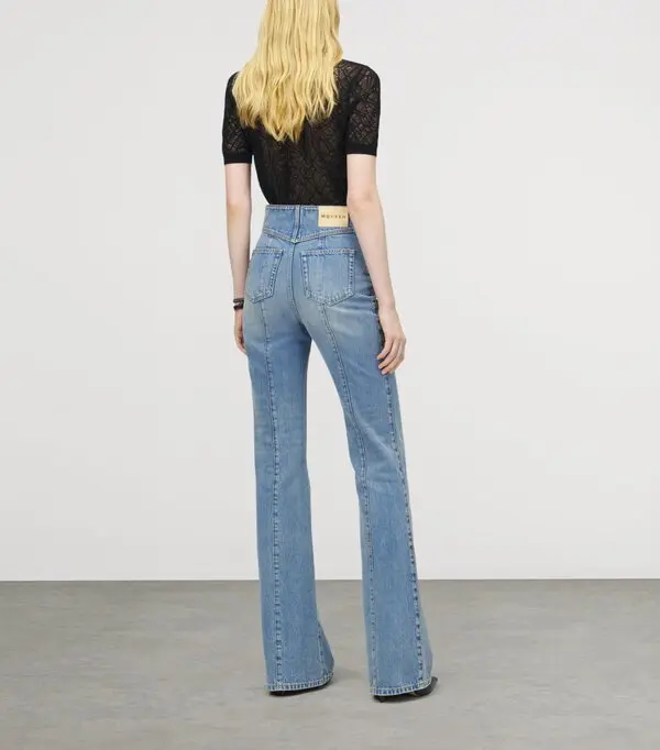 Alexander McQueen Foldover-waist Flared Jeans