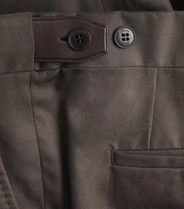 Brioni Cotton Pleated Trousers