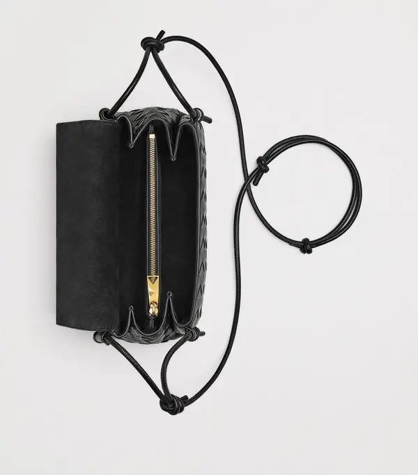 Bottega Veneta Leather Notturno Pouch - Gold