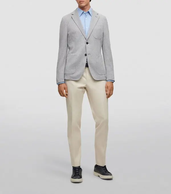 BOSS Stretch-cotton Slim Shirt - Blue