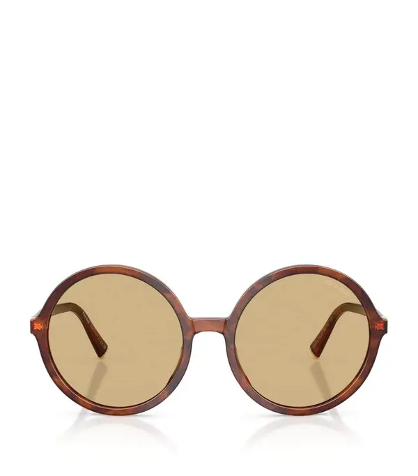 Miu Miu Acetate Oversized Round Sunglasses - Brown