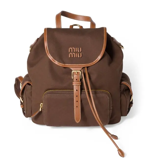 Miu Miu Canvas And Leather Backpack