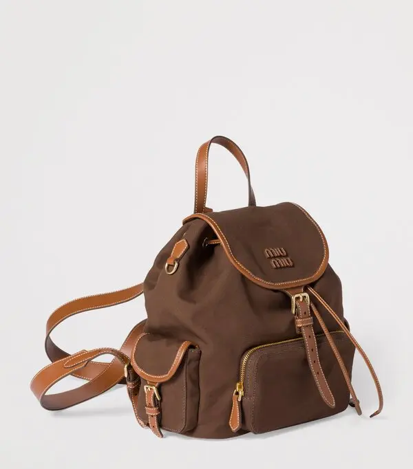 Miu Miu Canvas And Leather Backpack